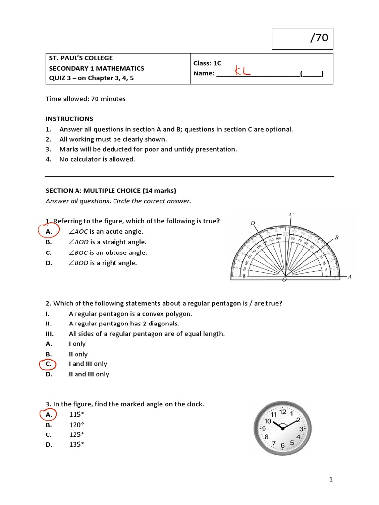 Secondary 1 Mathematics Quiz 3 Analyzing Patterns In Word Problems And