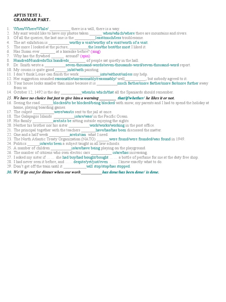 Aptis Test 1 | PDF | Outer Space