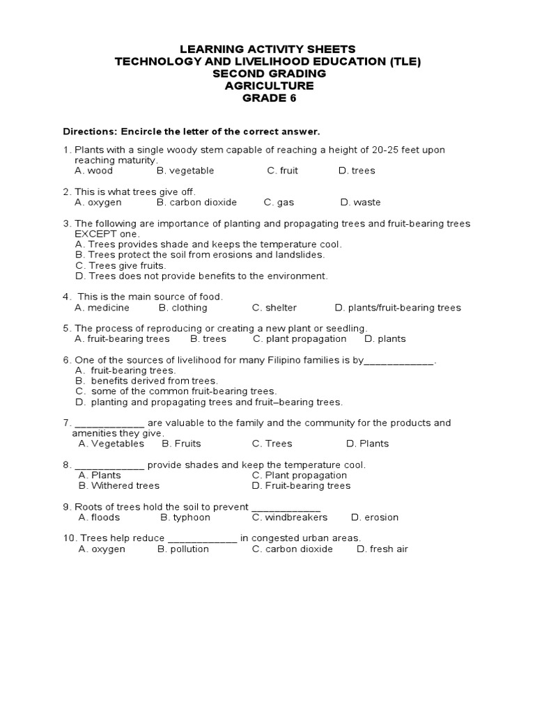 Learning-Activity-Sheet-EPP-6-2nd-Quarter | PDF | Grafting | Trees