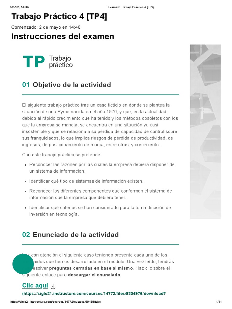 Examen - Trabajo Práctico 4 (TP4) | PDF | Software | Prueba (evaluación)