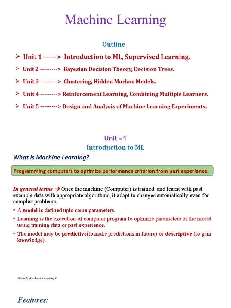 Intro to Machine Learning Concepts | PDF | Machine Learning ...