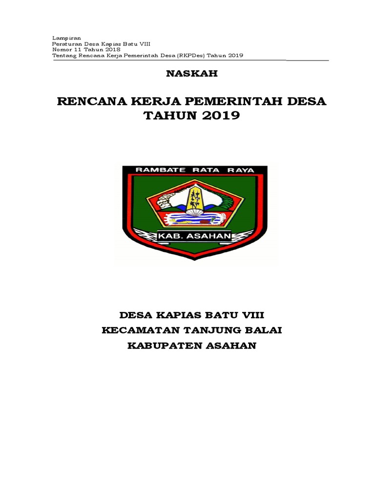 Naskah RKPDES 2019 | PDF