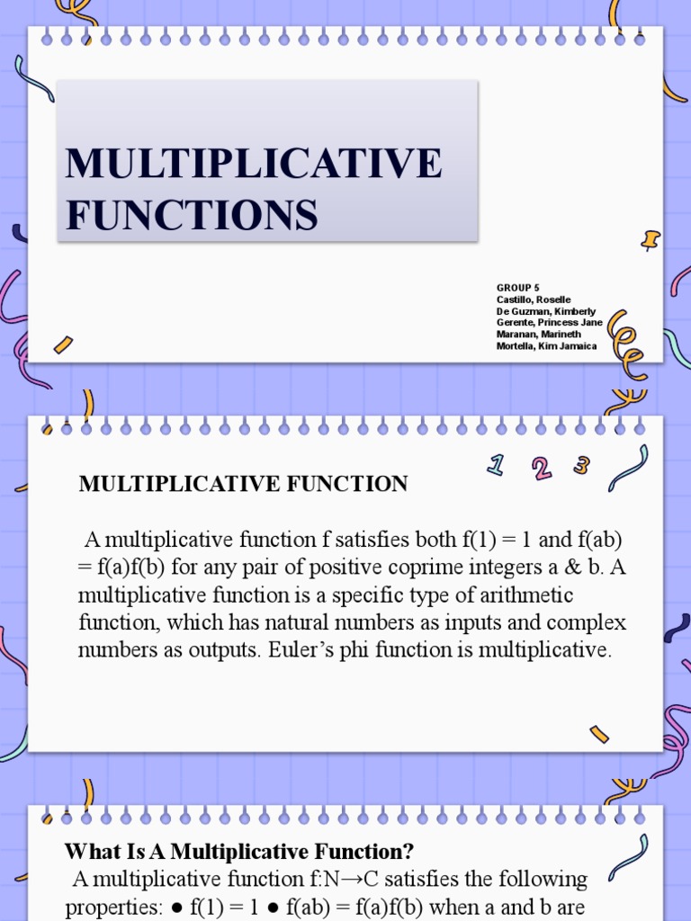 g5 Multiplicative Function | PDF | Abstract Algebra | Algebra
