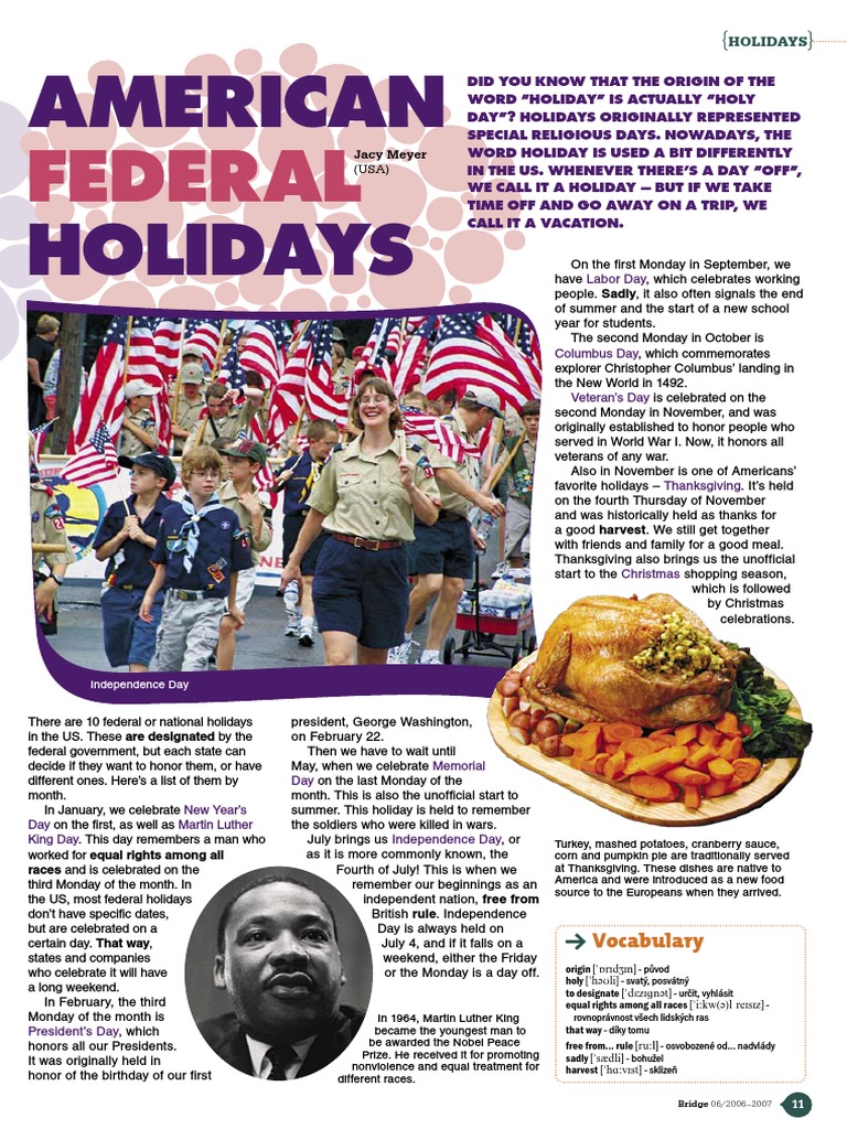 12 American Holidays | PDF | Thanksgiving | Holidays
