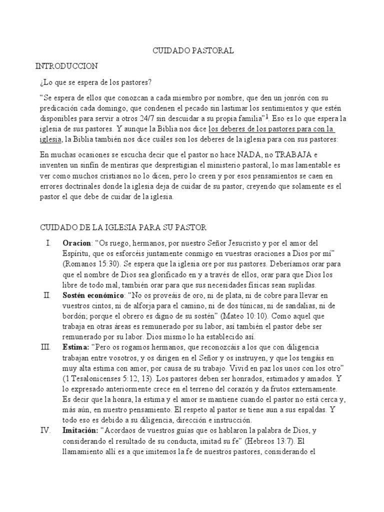 Cuidado Pastoral en la Iglesia | PDF