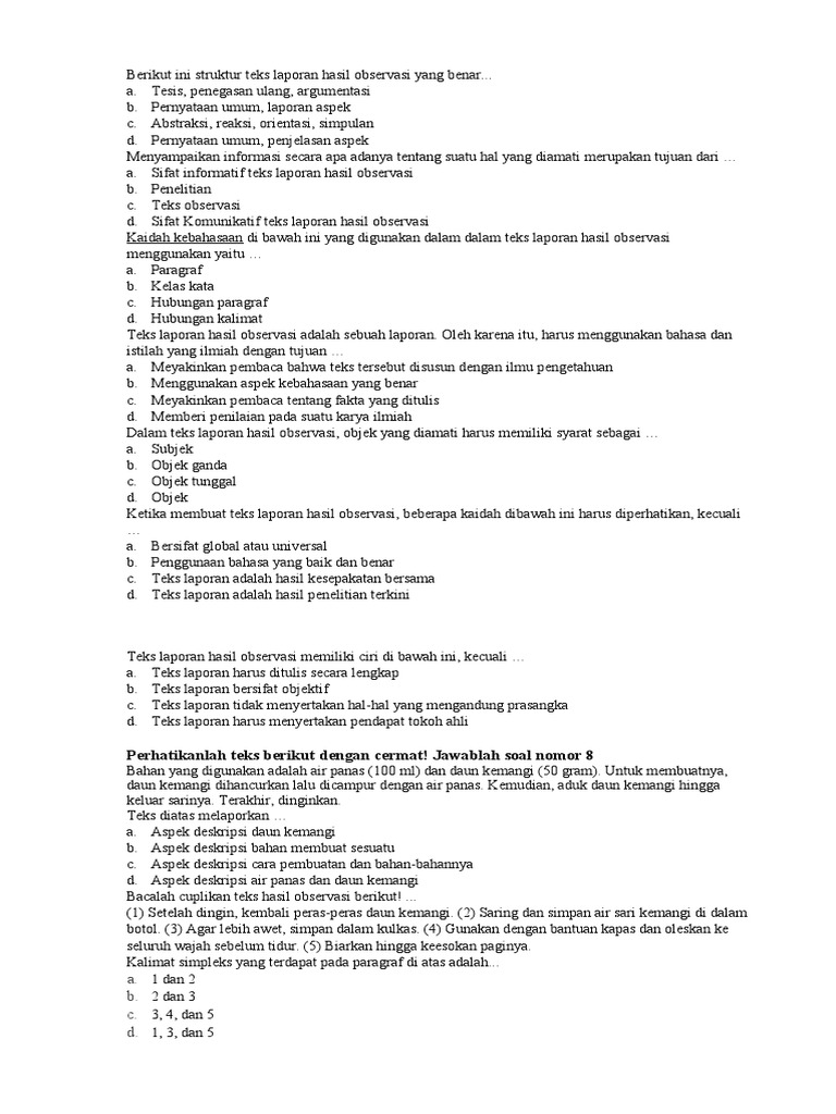 Struktur dan Kaidah Teks Laporan Observasi | PDF | Komputer