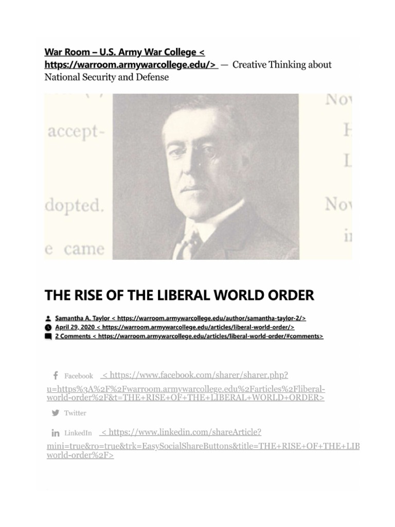 The Rise of The Liberal World Order | PDF