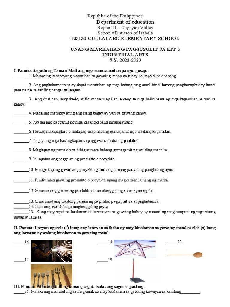 Grade 5 Epp Ia | PDF