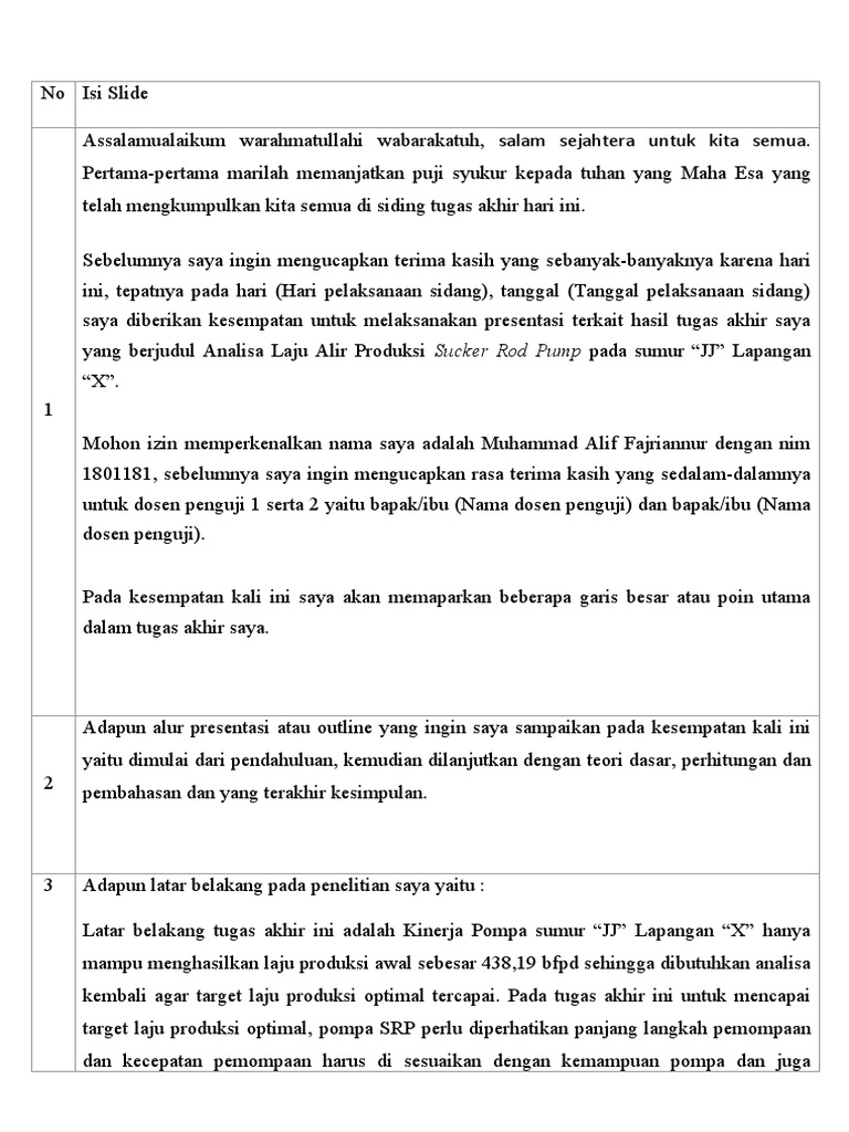 Script Sidang Tugas Akhir | PDF