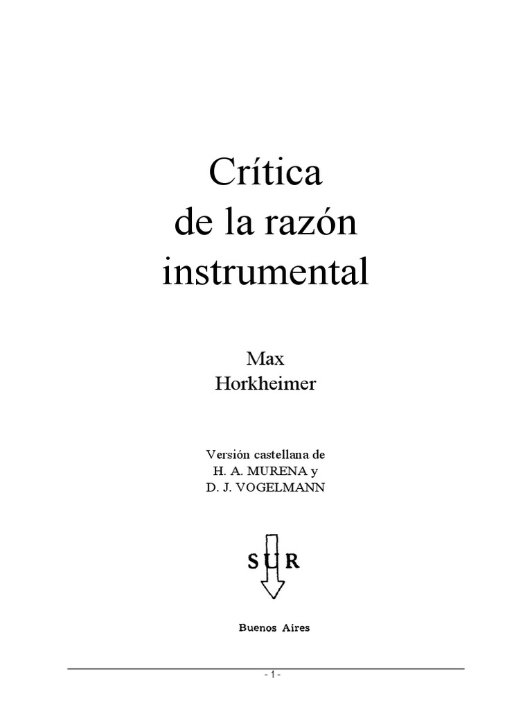Razón Instrumental: Medios y Fines | PDF | Pensamiento | Razón