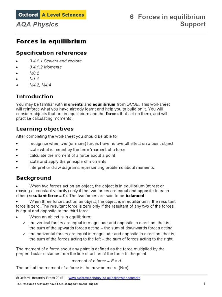 6 Forces in Equilibrium Support Moments | PDF | Force | Euclidean Vector