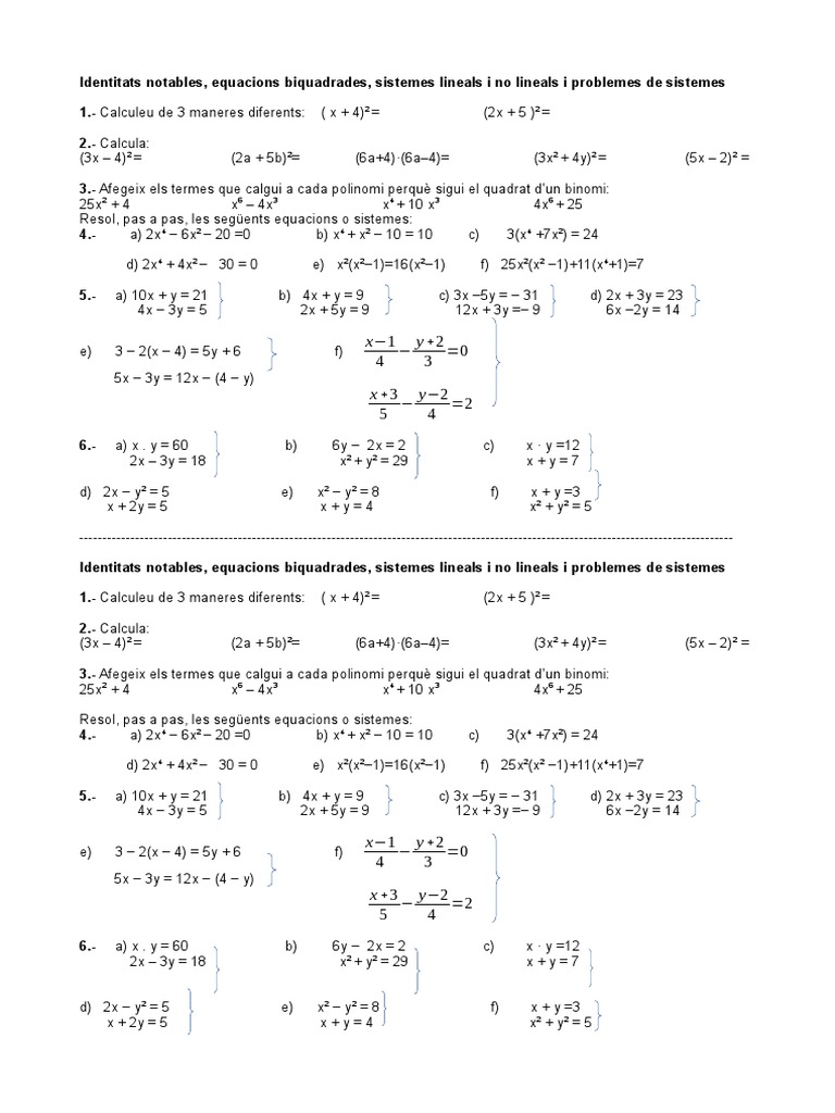 Probl Repas Equacions | PDF