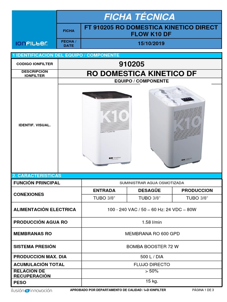 Kinetico Direct Flow k10 DF | PDF | Agua | Filtración