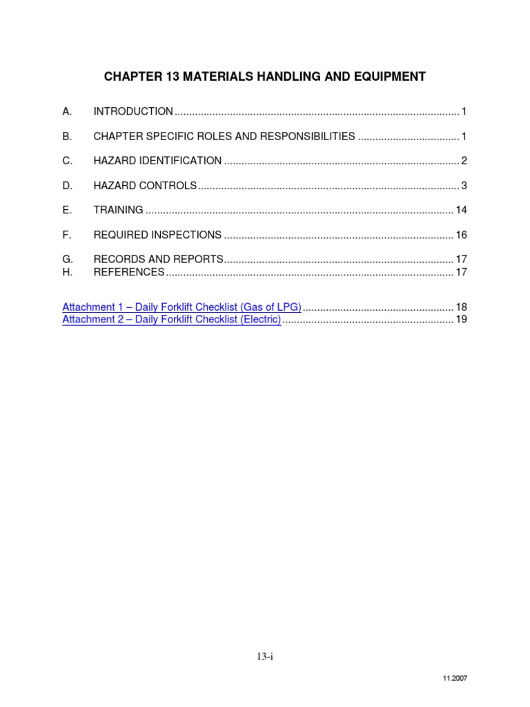 CH 13 Materials Handling and Storage | PDF | Forklift | Crane (Machine)