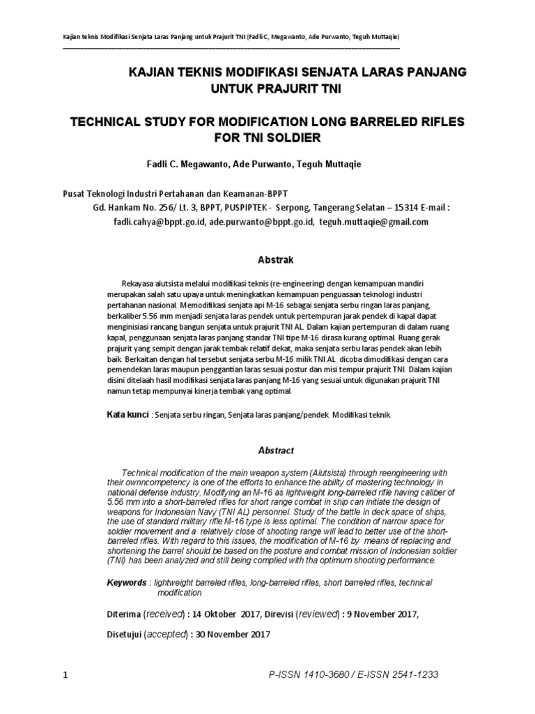 04-Kajian Teknis Modifikasi Senjata Laras Panjang | PDF 04-Kajian Teknis Modifikasi Senjata Laras Panjang | PDF