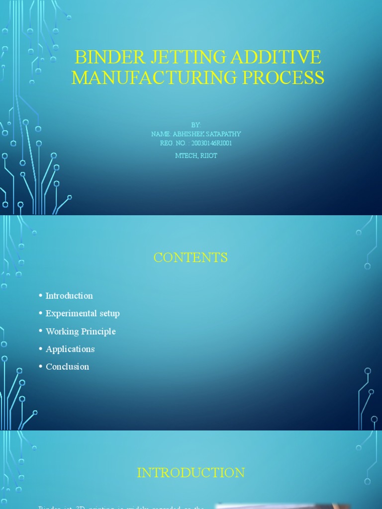 Binder Jetting AM Process | PDF