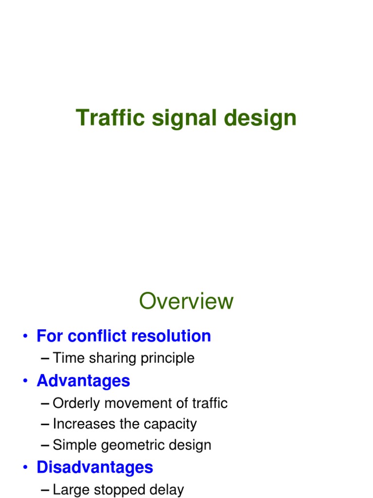 Traffic Signal Design Pdf Traffic Light Traffic