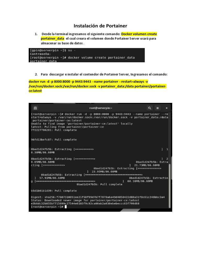 Guía de instalación de Portainer en Docker | PDF