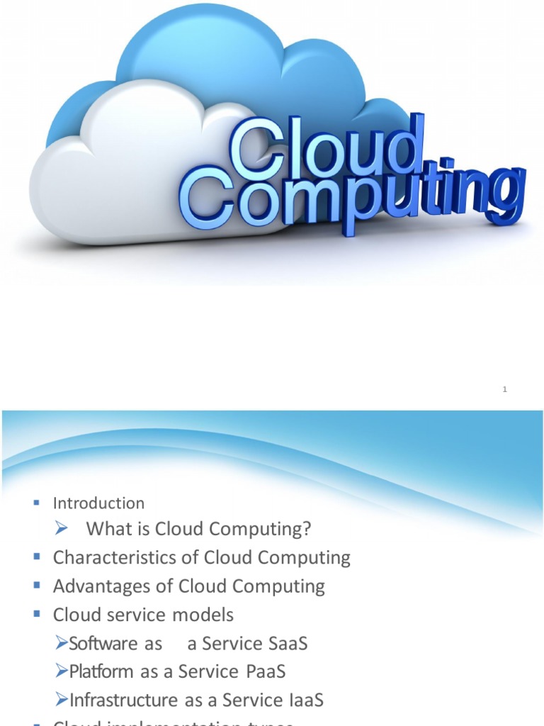 Intoduction To Cloud | PDF | Cloud Computing | Software As A Service