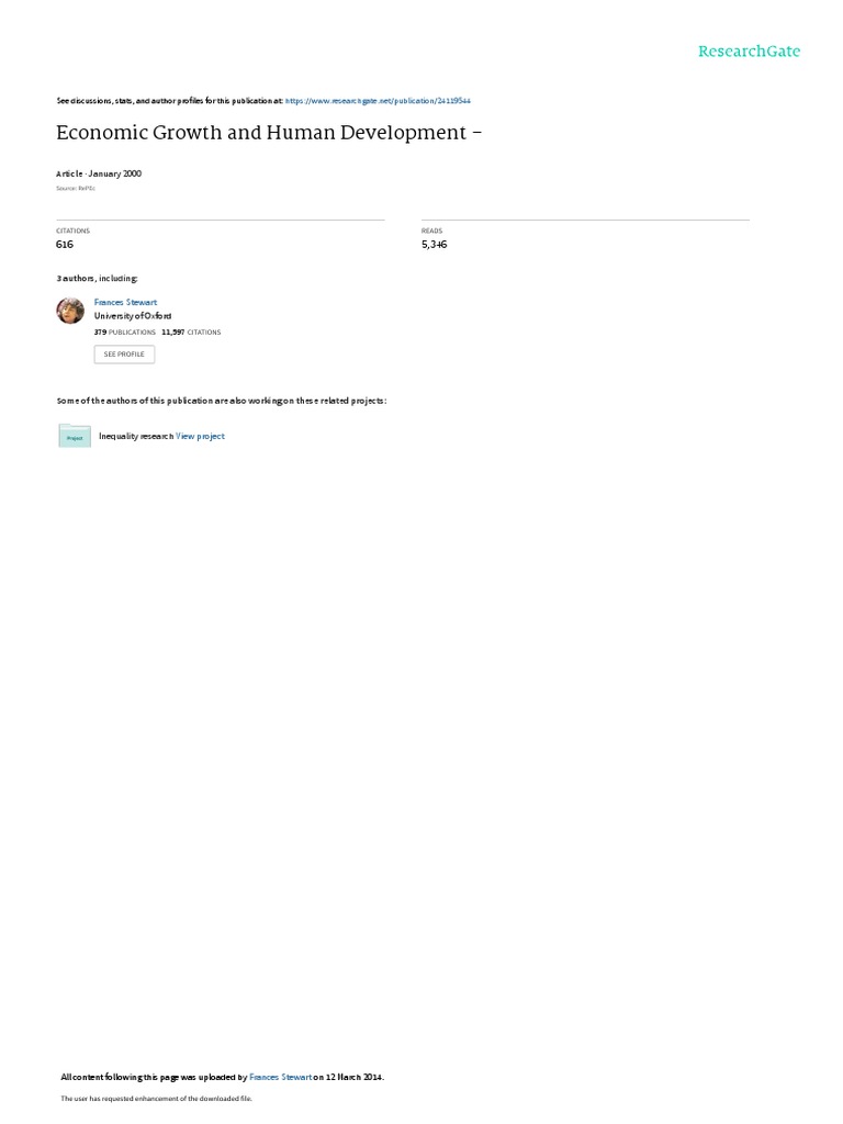 Economic Growth and Human Development | PDF | Economic Growth | Gross Domestic Product