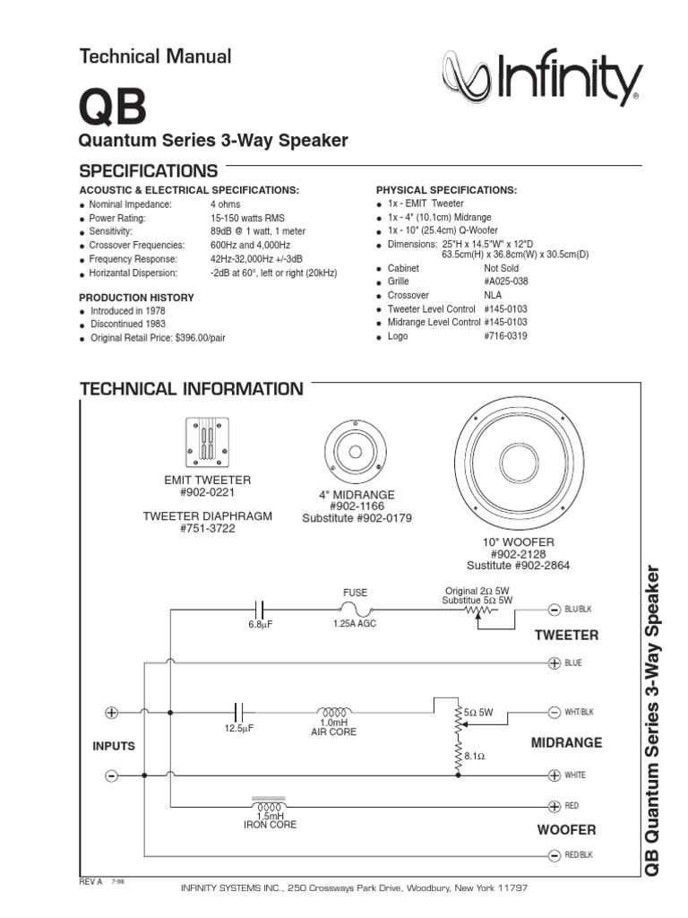 Infinity QB Speaker Specifications | PDF | Loudspeaker | Sound ...