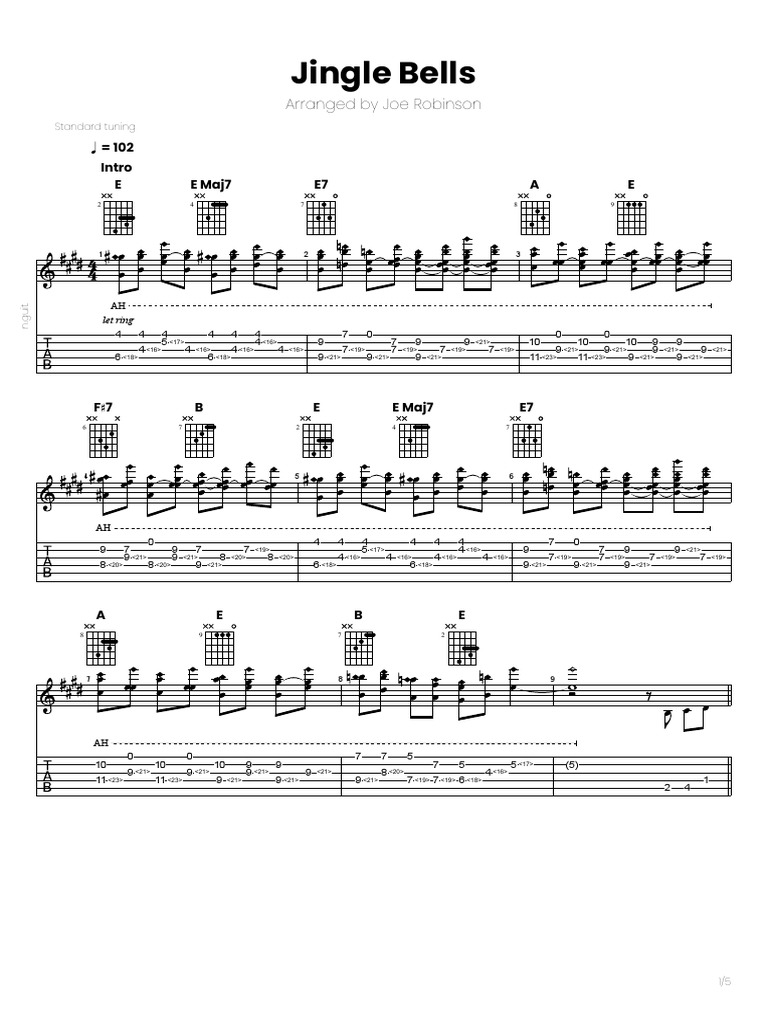 Jingle Bells Tab by Joe Robinson | PDF