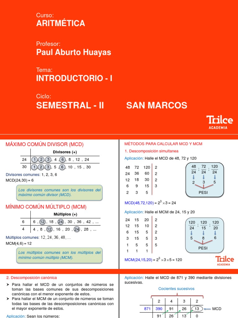 Introductorio - I (MCD - MCM) | PDF | Funciones y mapeos | Multiplicación
