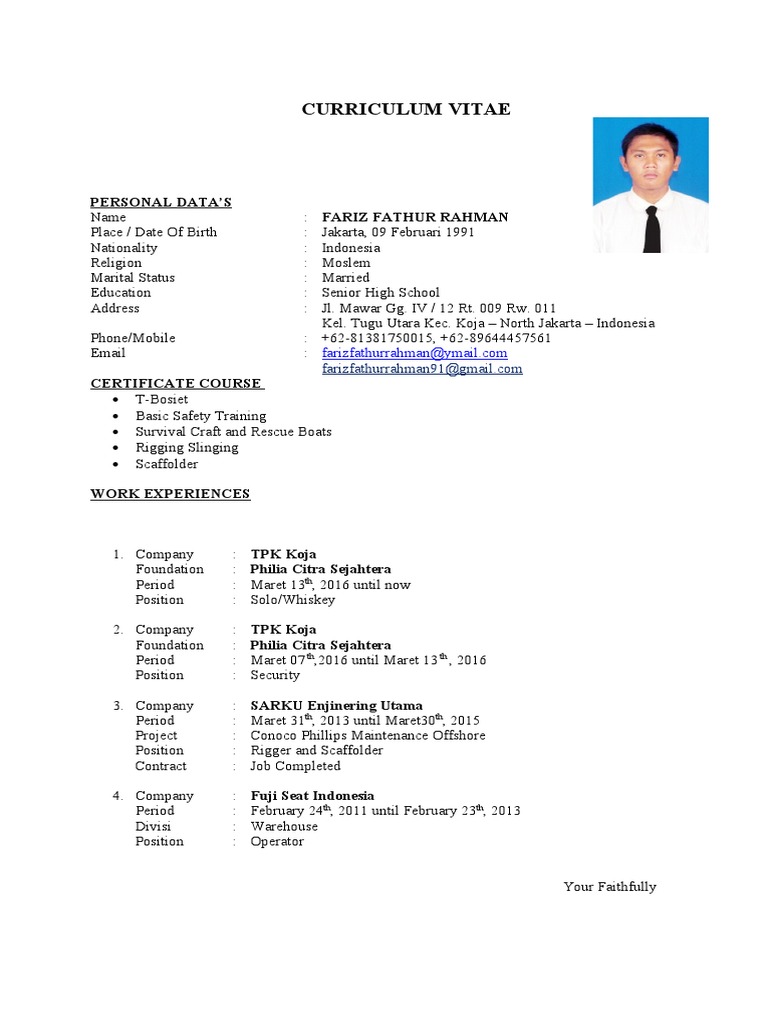 Fariz CV | PDF
