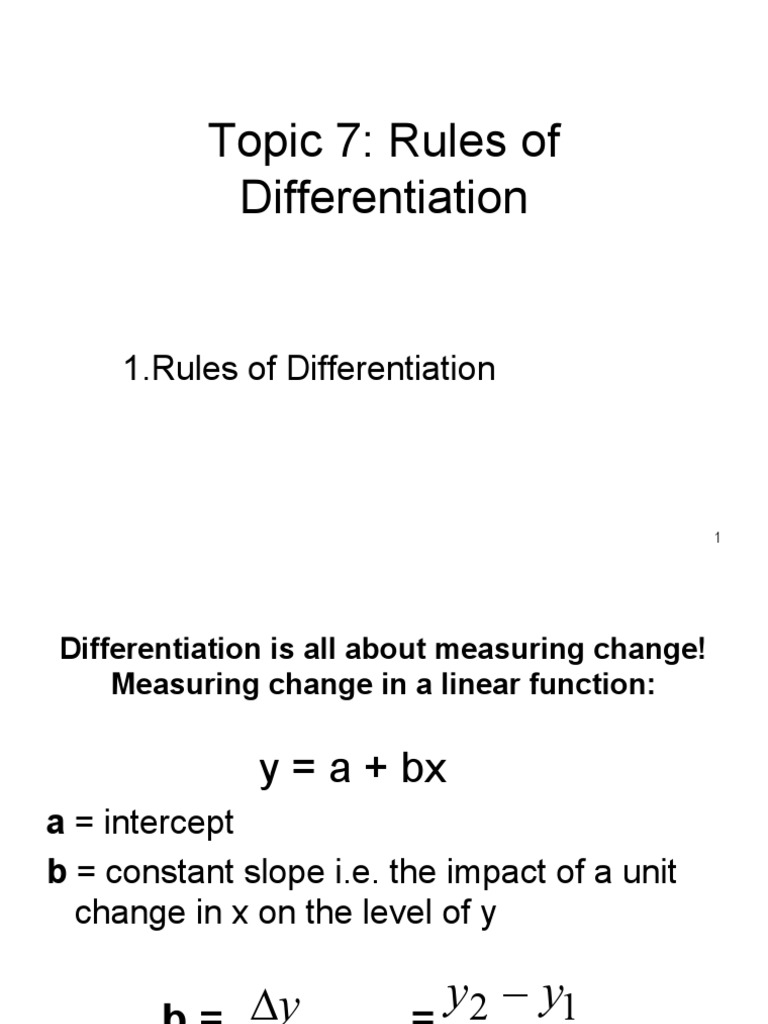 Topic 7 Rules of Differentiation | PDF | Slope | Derivative