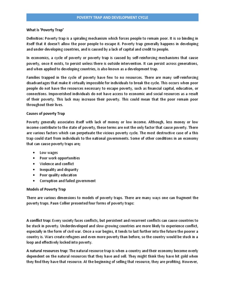 Poverty Cycle and Development | PDF | Poverty | Poverty & Homelessness