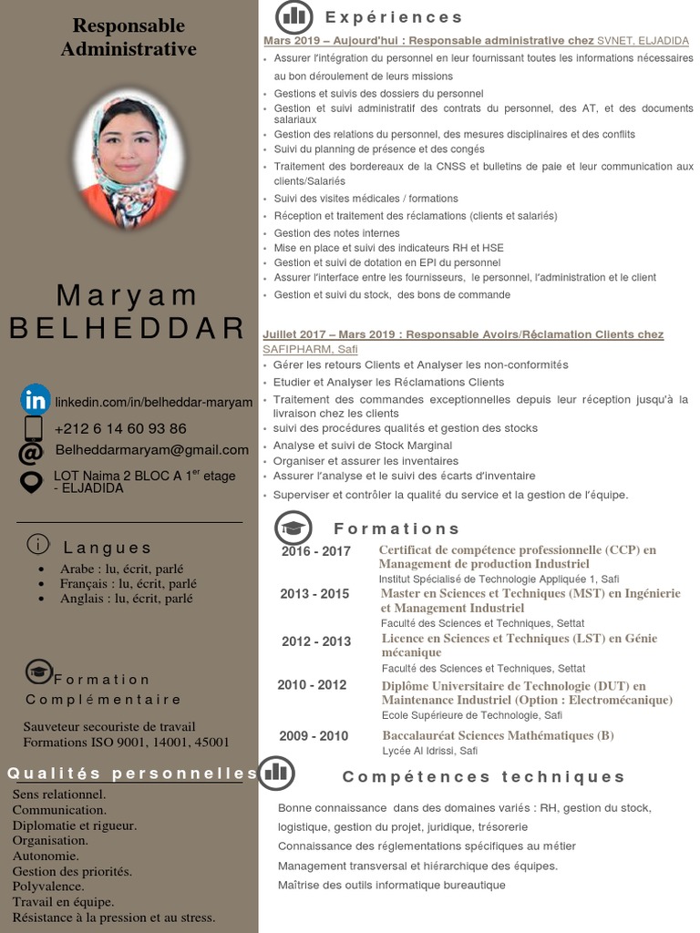 CV Resp Admi | PDF | Master (diplôme ou grade universitaire) | Business