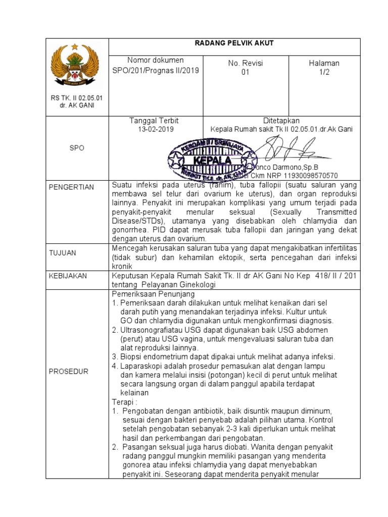 Panduan Radang Pelvik Akut | PDF