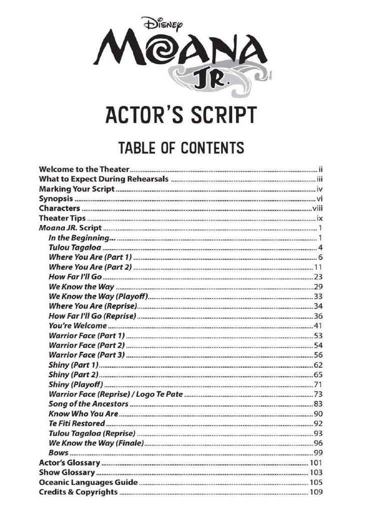Moana JR Script PDF | PDF