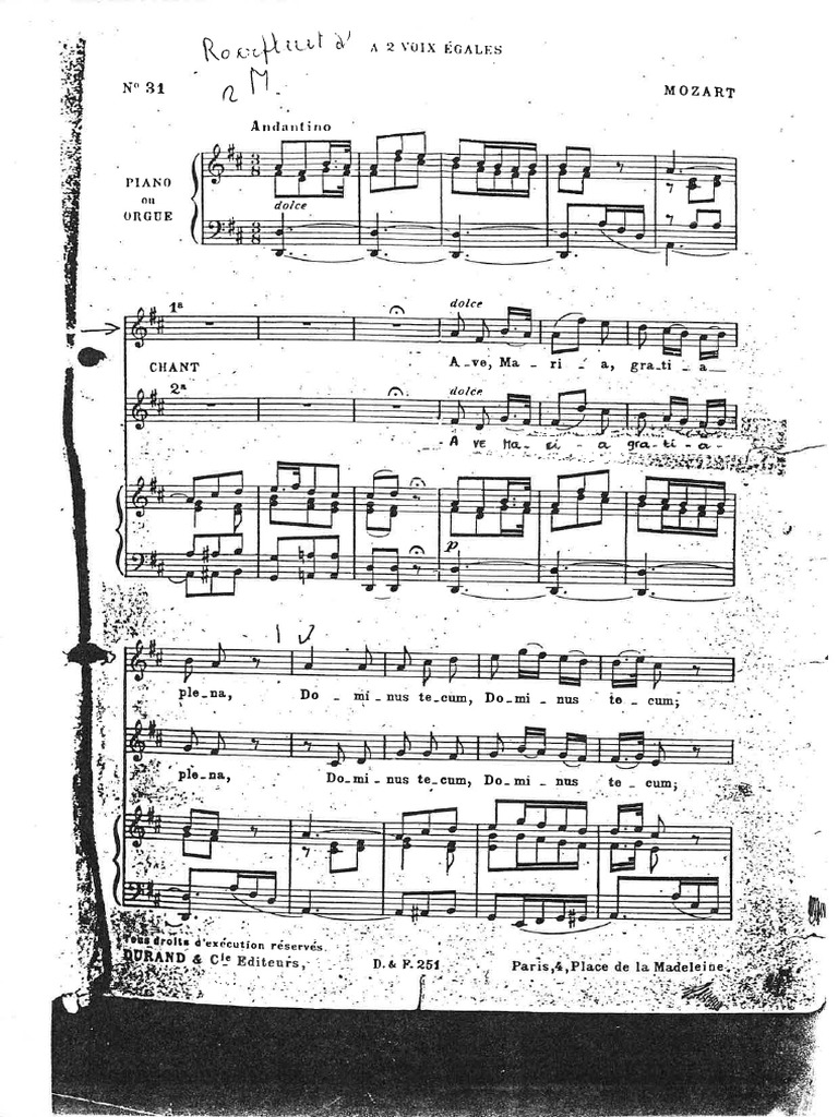 Ave Maria - W.A. Mozart | PDF