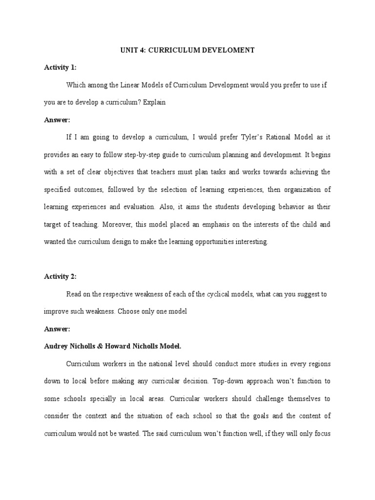 Unit 4 (Prof - Ed 8) | PDF | Curriculum | Cognition