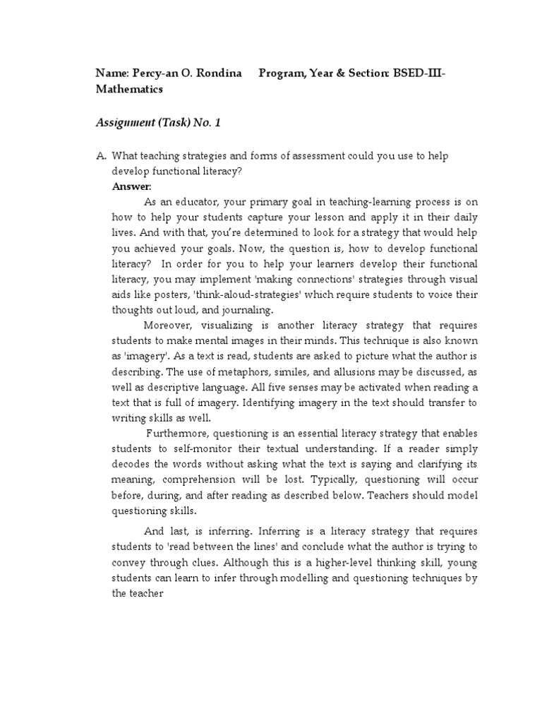 Prof Ed 7 Task No1 Pdf Cost Of Living Statistics 