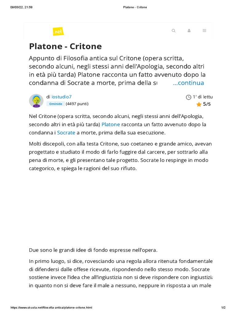 Platone - Critone | PDF