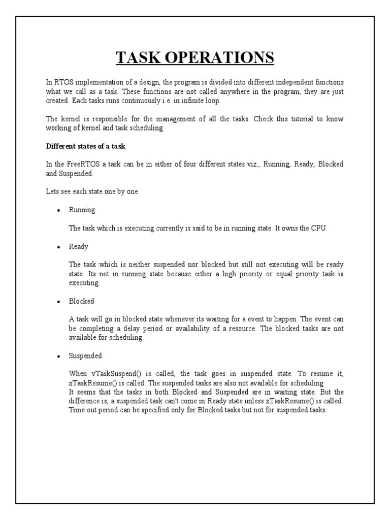 Task Operations | PDF | Scheduling (Computing) | Parameter (Computer ...