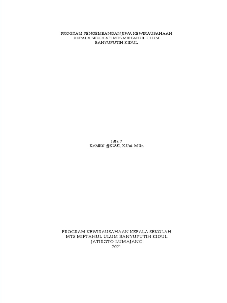 PDF Lap Evaluasi Hasil Program Pengembangan Kewirausahaan | PDF