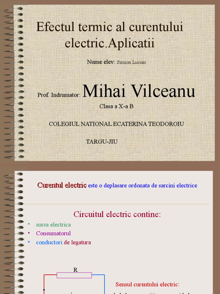 Efectul Termic Al Curentului Electric Aplicatii | PDF