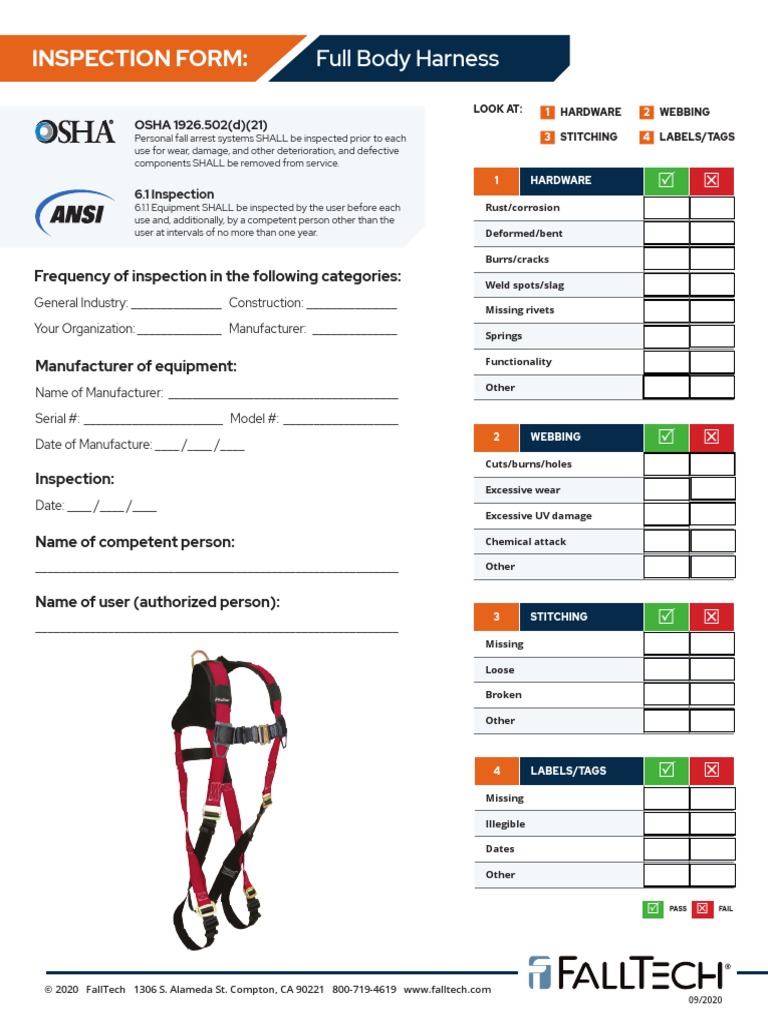 Inspection Form Harness Fillable | PDF | Building Engineering | Chemistry