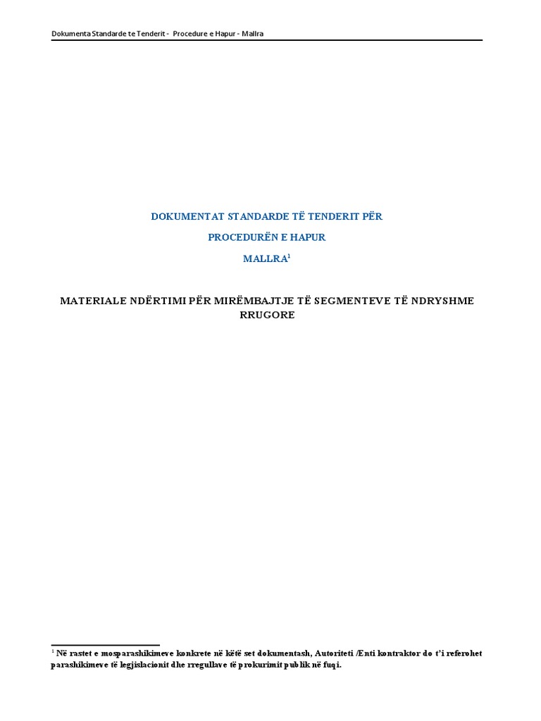Materiale Ndërtimi Për Mirëmbajtje Të Segmenteve Të Ndryshme Rrugore | PDF