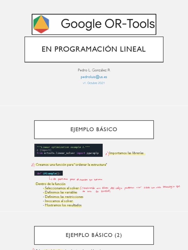 ORTools | PDF | Matemáticas Aplicadas | Programación de computadoras
