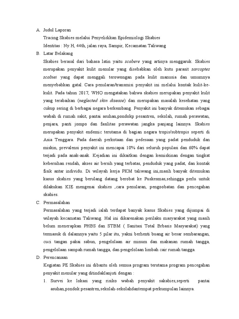 Tracing Penyakit Menular 2 Skabies | PDF