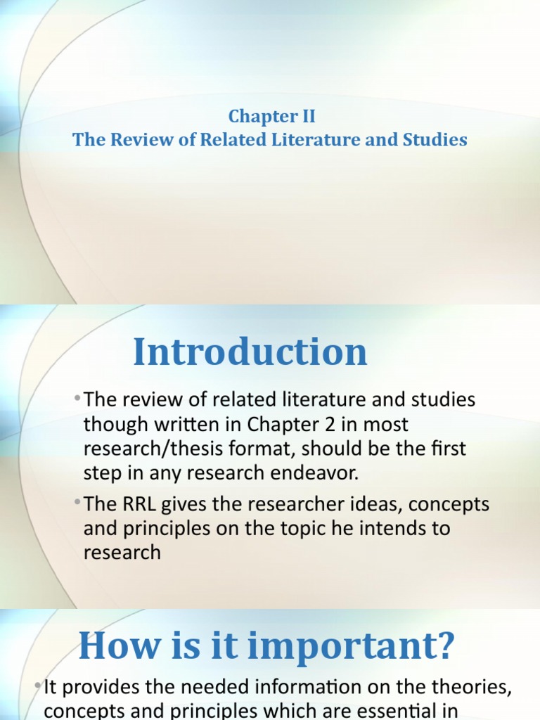 How To Do Chapter-II of Your Research | PDF | Apa Style | Thesis