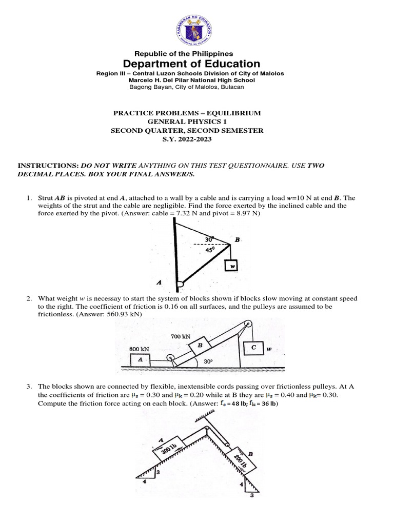 Practice-Problems Equilibrium | PDF
