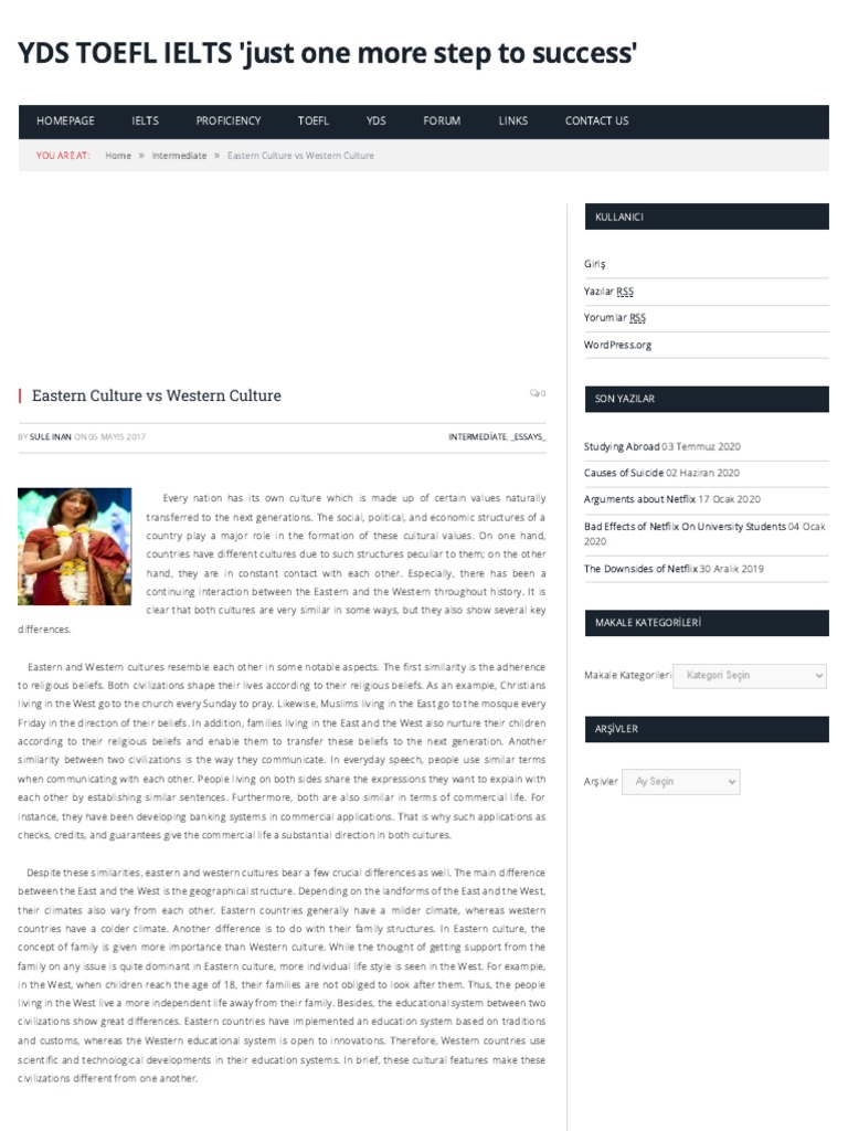 Eastern Culture Vs Western Culture | PDF | Western Culture