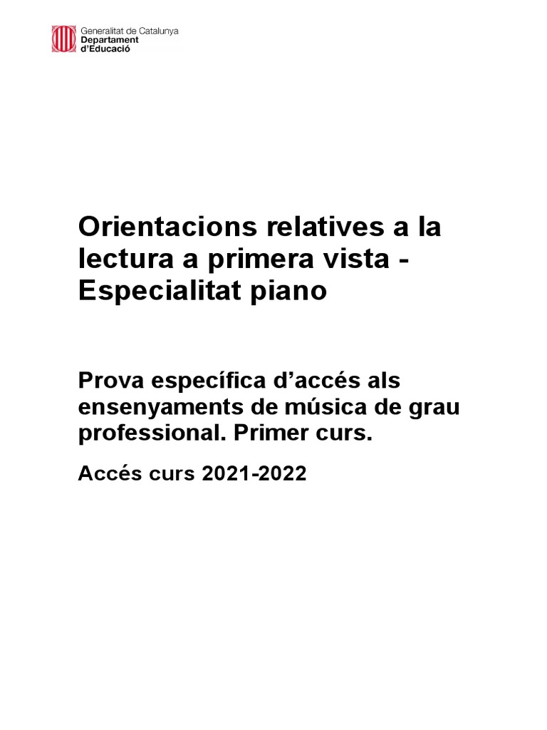 Orientacions Lectura Piano | PDF
