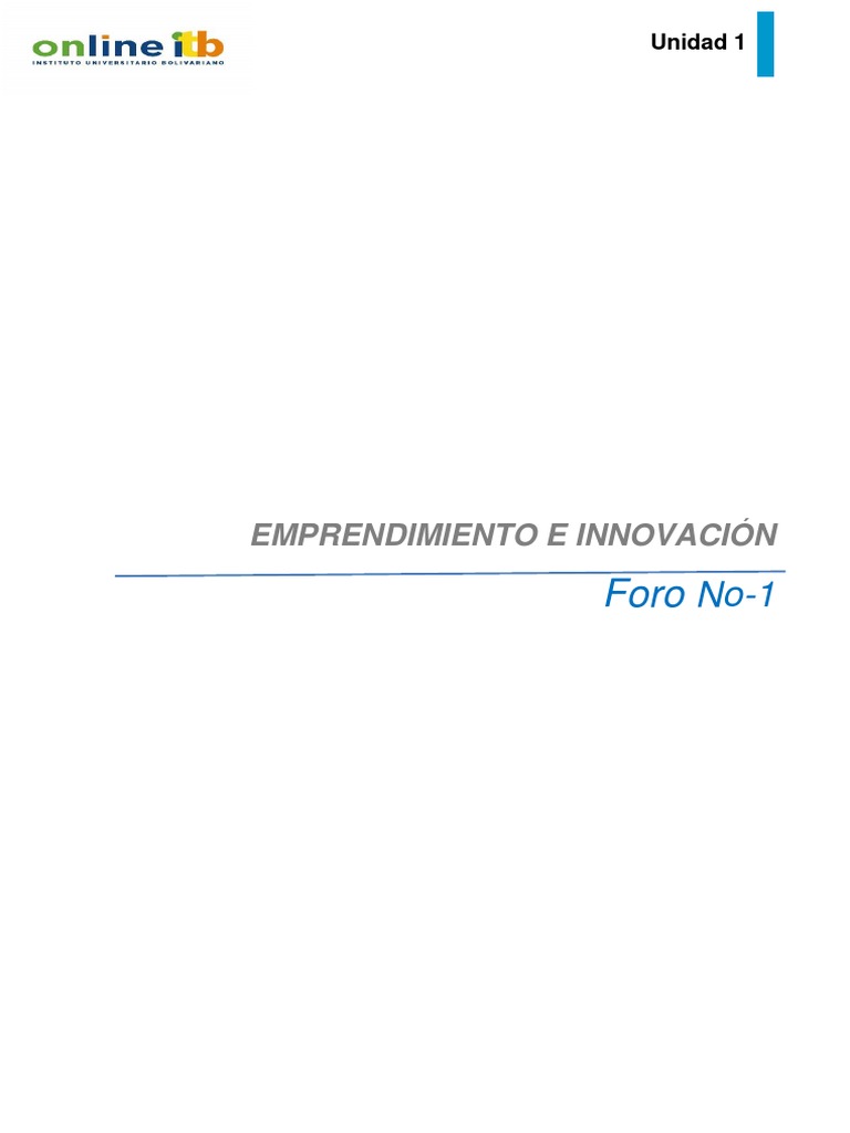 Orientaciones para El Foro # 1 | PDF | Iniciativa empresarial | Cognición