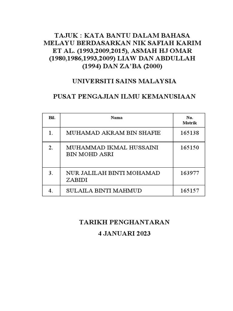 Hma 101 Tugasan Esei-1 | PDF